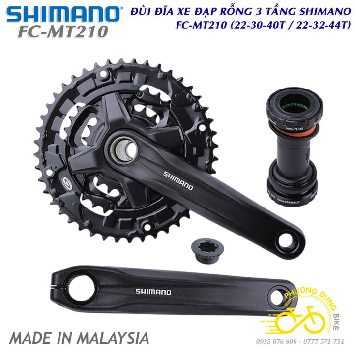 Đùi đĩa (Giò dĩa) rỗng xe đạp 3 Tầng MTB SHIMANO FC MT210 22-30-40T ...