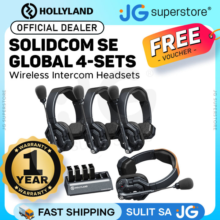 HOLLYLAND SOLIDCOM SE GLOBAL 2.4GHz 5-Person Wireless Intercom System ...