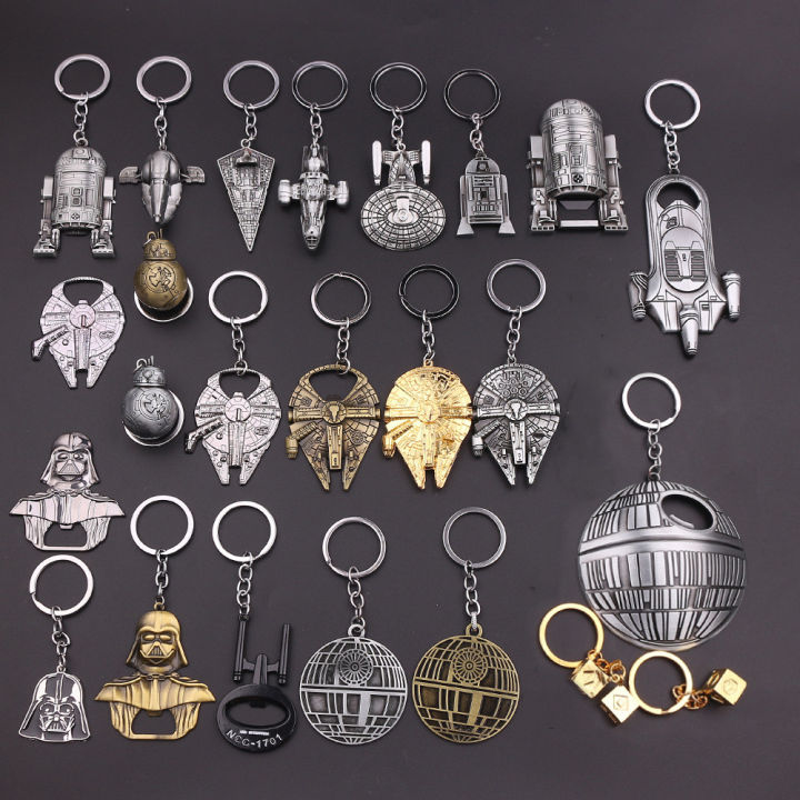 1Pcs Star Wars Keyring Alloy Millennium Falcon Warships Jedi Master ...