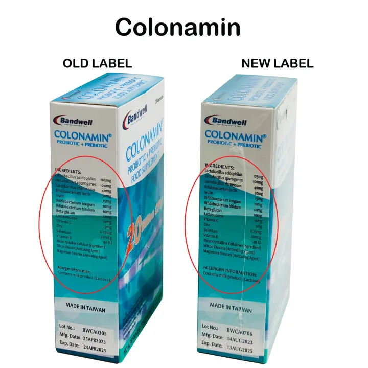 COLONAMIN (PREBIOTIC + PROBIOTIC) 20 BILLION CFU FOOD SUPPLEMENT ...