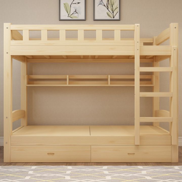 Double Decker Bed Frame Double Bed Loft Bed Solid Wood Bunk Bed Bunk ...