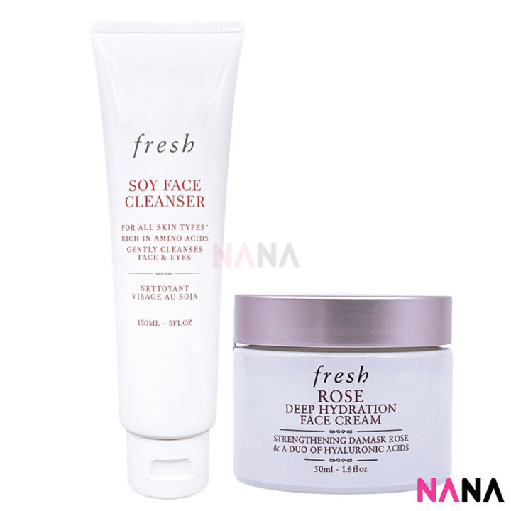 Fresh Soy Face Cleanser 150ml + Rose Deep Hydration Face Cream 50ml ...
