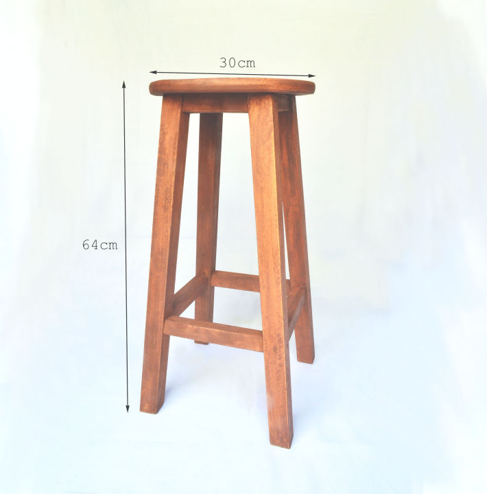 Wooden Round Seat High Stool Medium (64cm HT) | Lazada PH