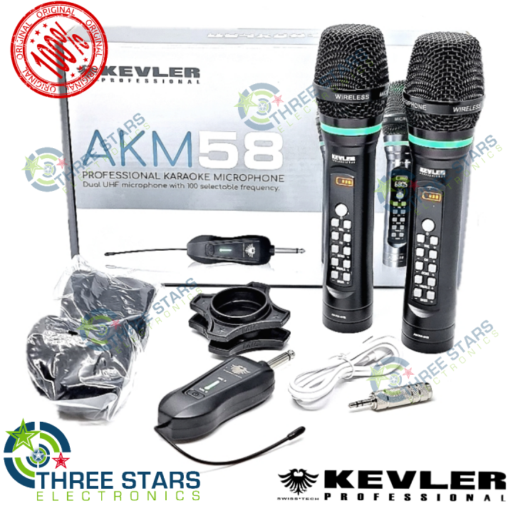 2022 Original Kevler AKM58 Dual UHF Wireless Microphone Mic with 100 ...
