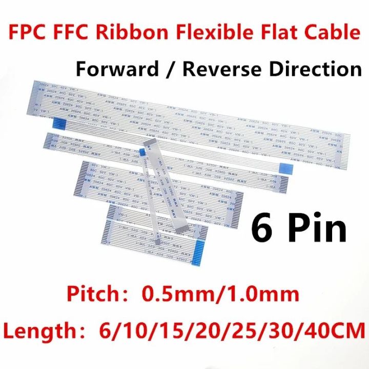10PCS FPC FFC Ribbon Flexible Flat Cable 6 Pin Pitch 0.5MM 1.0MM AWM ...
