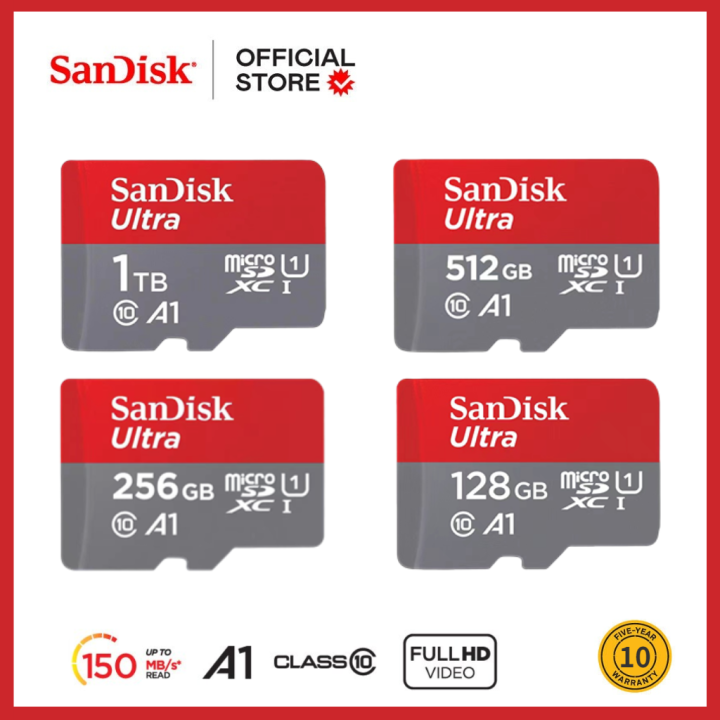 SanDisk Ultra 128GB 256GB 512GB 1TB A1 Series micro SD (SDSQUAB-128G-GN6MN), Up to 140MB/s ...