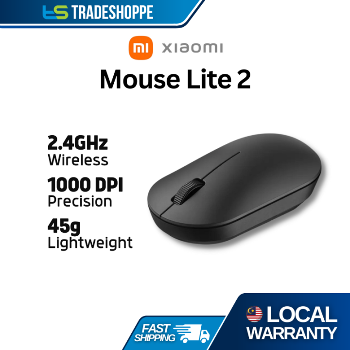 Xiaomi Wireless Mi Mouse Lite 2 - 2.4GHz 1000DPI Ergonomic Optical ...