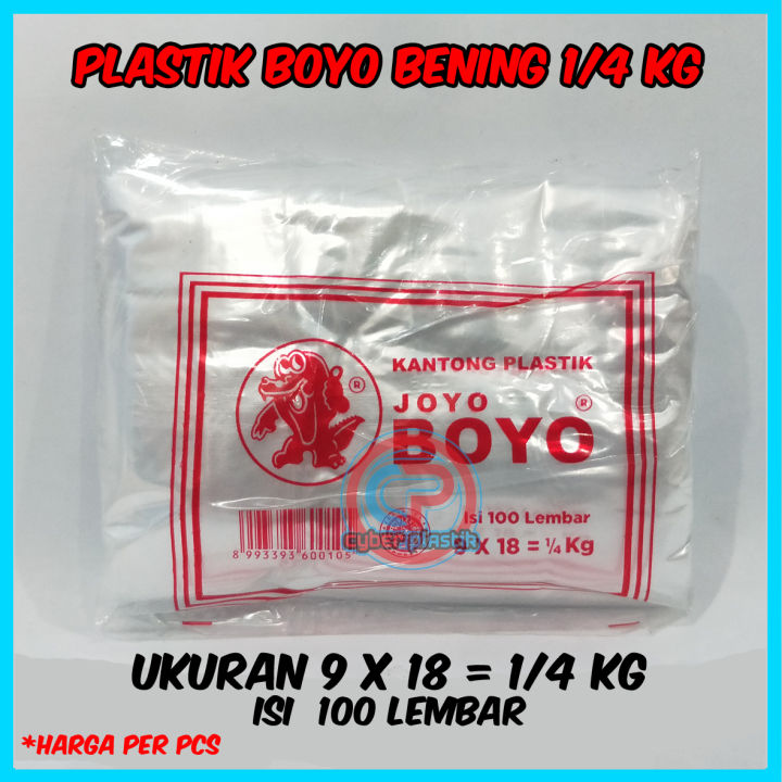 Plastik Boyo 1/4 kg Bening ukuran 9 x 18 isi 100 lembar | Lazada Indonesia