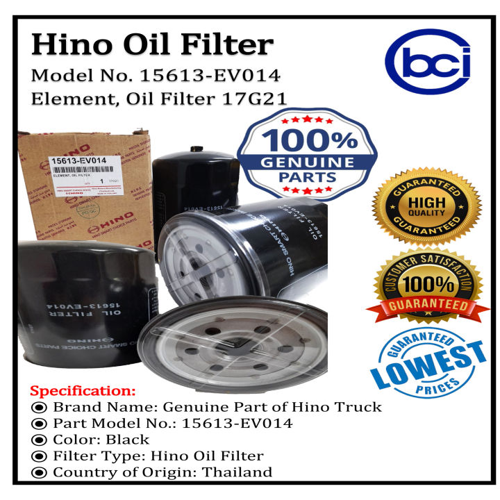 Hino Oil Filter - Model No. 15613-EV014 Element, Oil Filter 17G21 ...