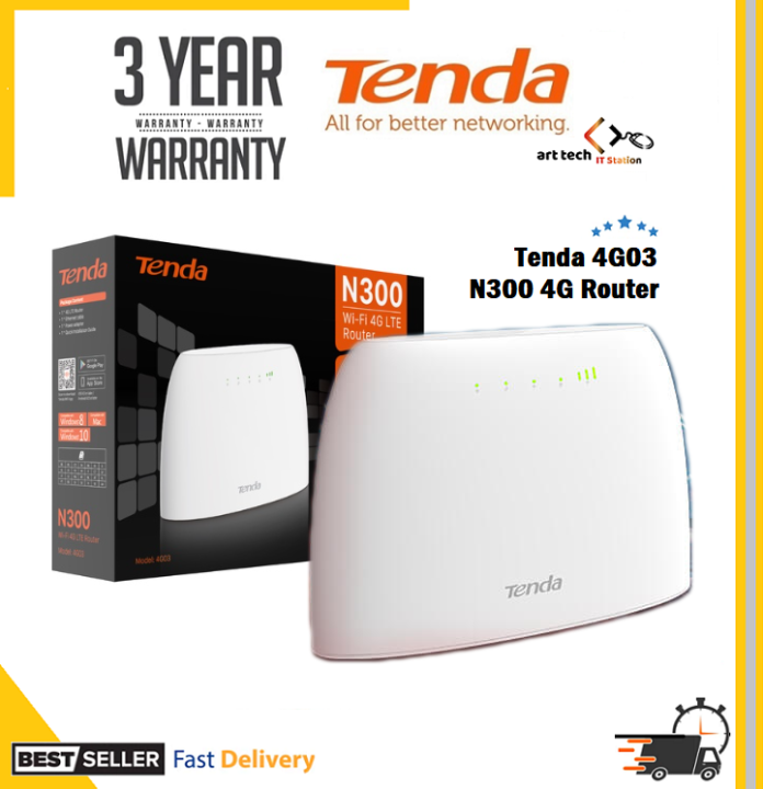 TENDA 4G03 Pro N300 WiFi 4G LTE Router - Nano SIMCard / 4G03 N300 4G ...