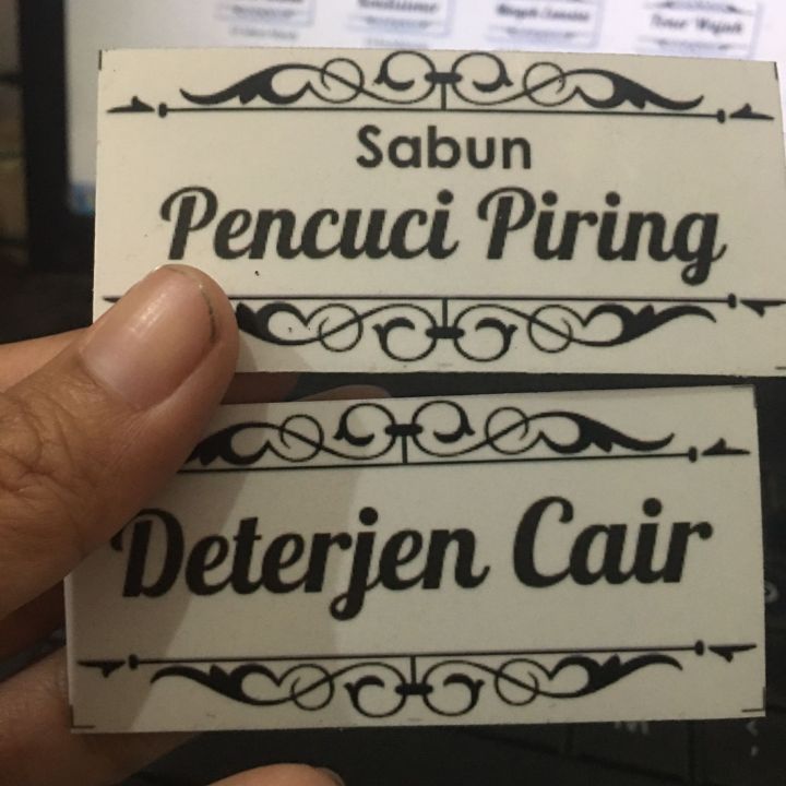 (TRANSPARAN) Stiker Label Sabun Waterproof detergen desinfektan sampo ...
