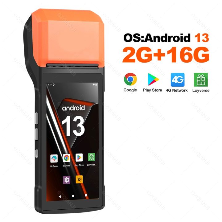 4g Android 13 Pos Pda Terminal 2d Scanner Reader With Built In Thermal