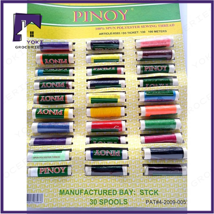 Pinoy/Earth 300/1pack Polyester Sewing Thread Spools Assorted Colors ...