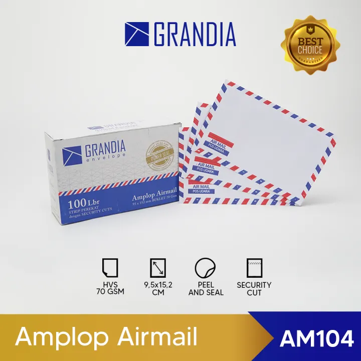 Amplop Grandia AirMail 104 P 95x152mm 70gsm | Lazada Indonesia