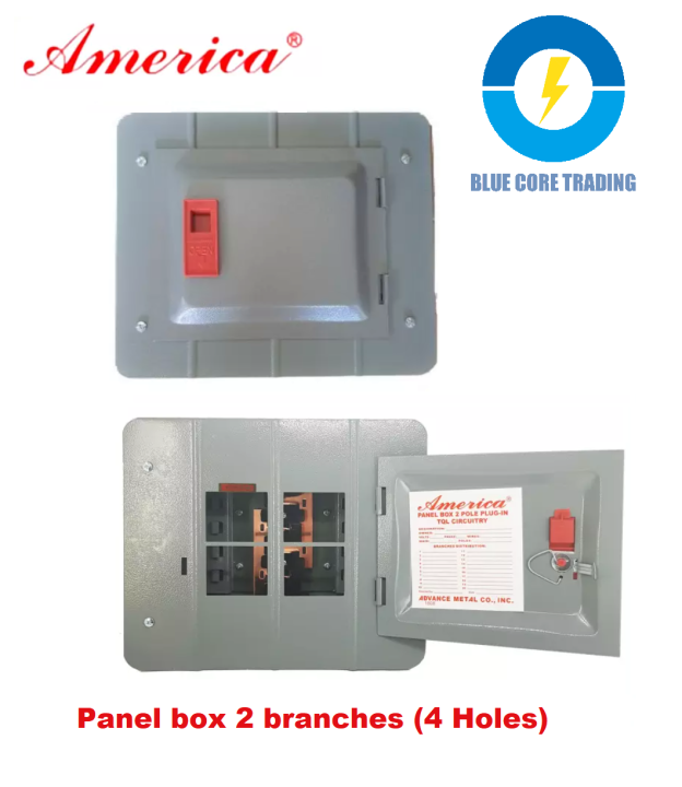 America Panel Box 2 Branches for Plugin breakers ( 4 holes) 2x2 | Lazada PH