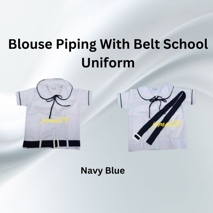 Blouse Piping With Belt School Uniform | Lazada PH
