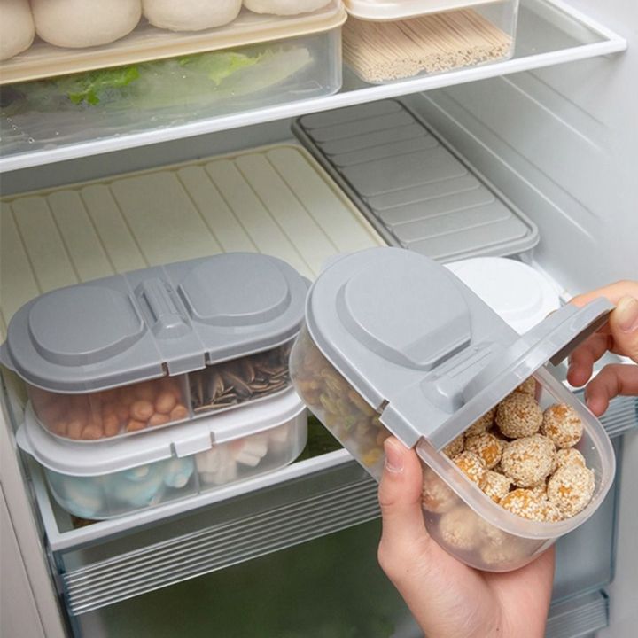 YVKEAY Plain Multifunctional With Lid Double-Compartment Grains Cans ...