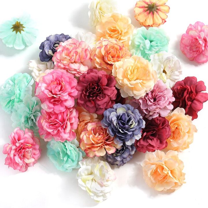 1pc Rose Artificial Flowers Heads 4.5cm Fake Flowers For Wedding Party ...