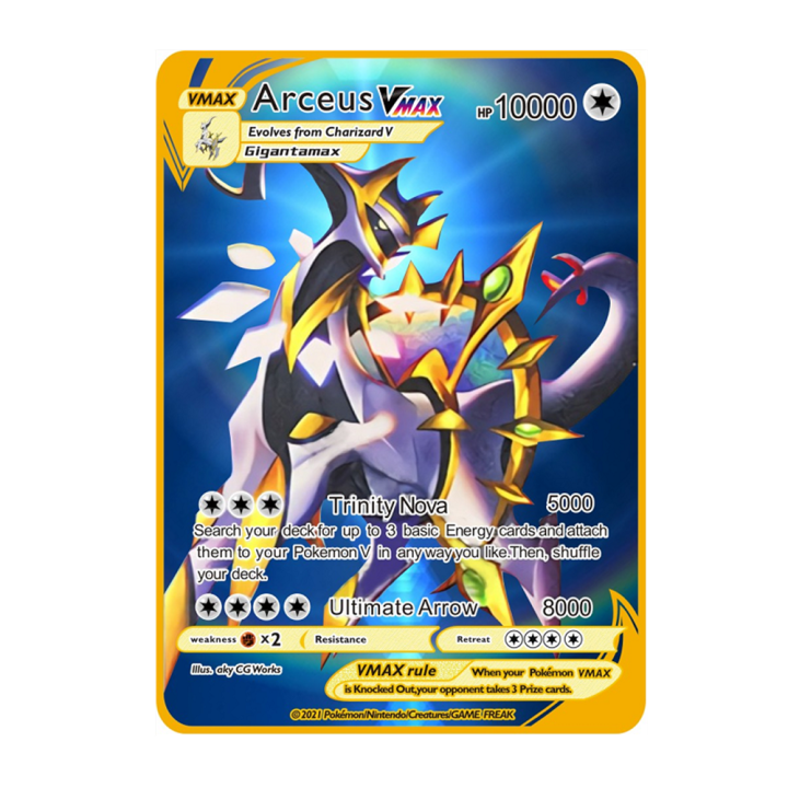 New 10000 Point Arceus Vmax Pokemon Card Metal DIY Card Charizard ...