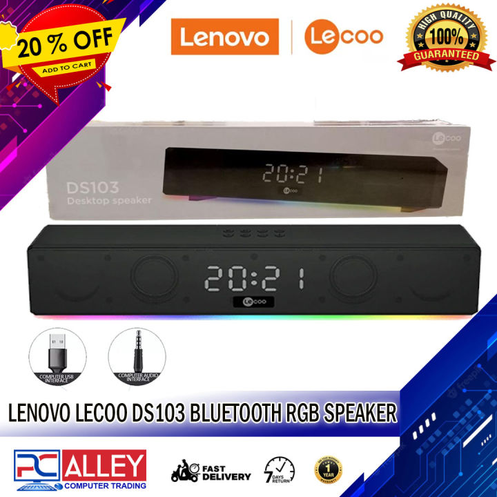 LENOVO LECOO DS103 MUSIC SURROUND DESKTOP SOUNDBAR RGB BLUETOOTH ...