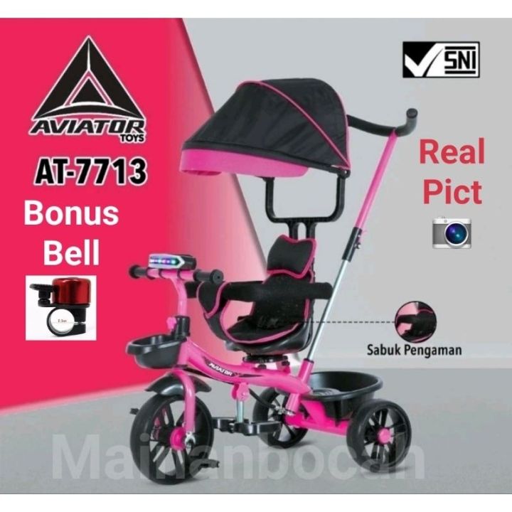 Sepeda Roda Tiga Aviator AT 7713 Sepeda Stroller Roda Tiga Aviator ad ...