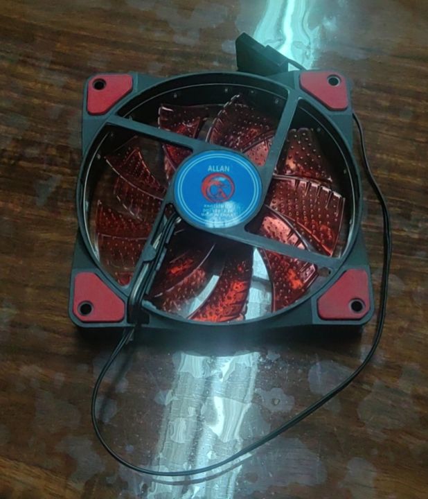 Allan 120mm 15 LED Computer PC Case Cooling Fan 12V With Rubber Quiet ...
