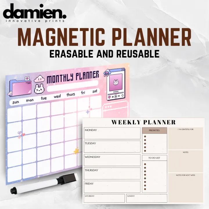 MAGNETIC PLANNER | ERASABLE | REUSABLE | A4 SIZE | Lazada PH