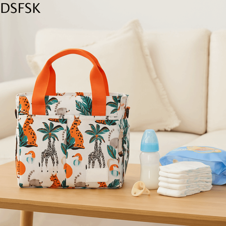 DSFSK ช่องเปิดกว้าง กระเป๋าแม่ ได้รับการพิมพ์แล้ว ความจุขนาดใหญ่ ...