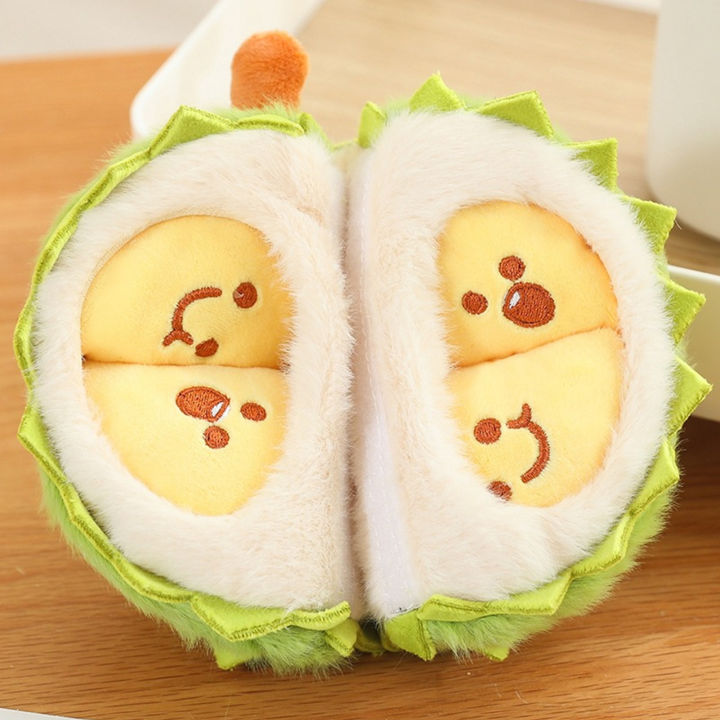 deveodo Interactive Durian Toy Fruit Durian Plush Toy Soft Durian Plush ...