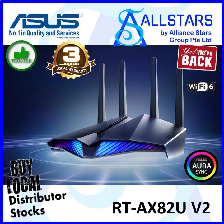 (ALLSTARS : We are Back / Network PROMO) ASUS RT-AX82U V2 Wireless AX5400 Dual Band Performance ...