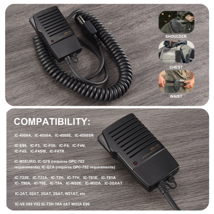 Handheld Speaker Mic for Icom Ic-V8 V85 V82 Ic- T8A 2At W32A E90 Radio ...
