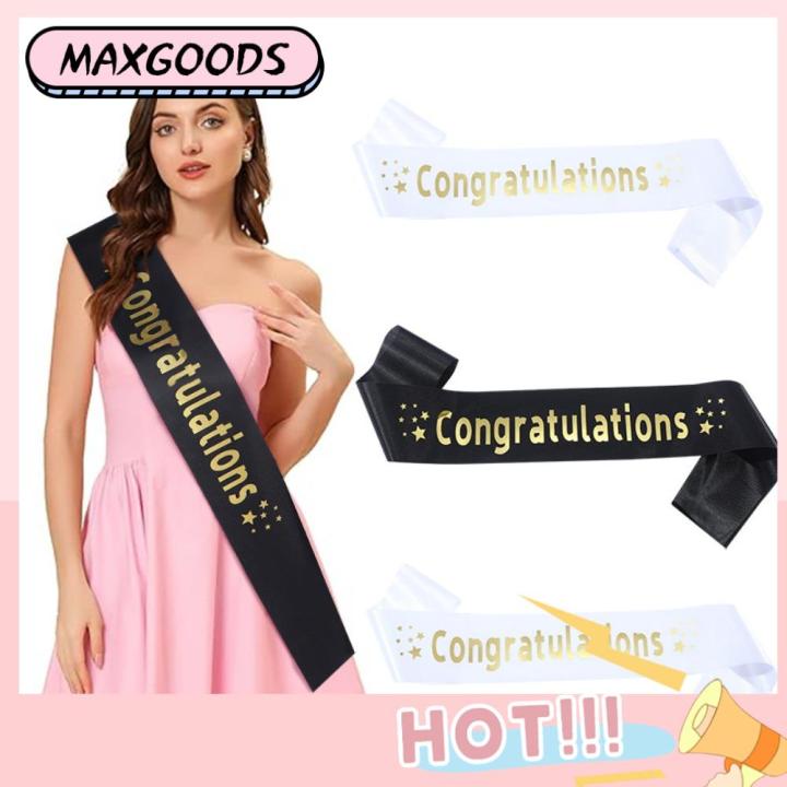 MAXG 160x9.5cm Graduation Sash Belt Congratulations Celebration Party ...