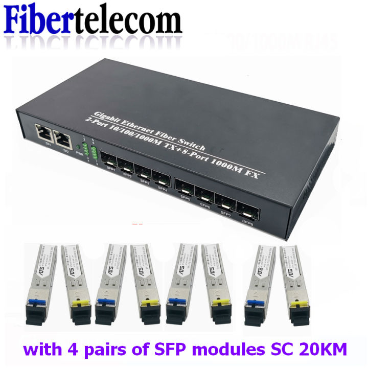 Gigabit Fiber Optical Switch 8 SFP 2 1000M RJ45 Industrial Grade Ethernet Switch Media Converter ...