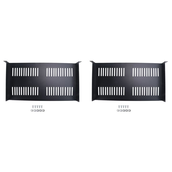 (PIZY) 2X 1U Server Rack Mount Shelf Vented Cantilever Tray for 19Inch ...