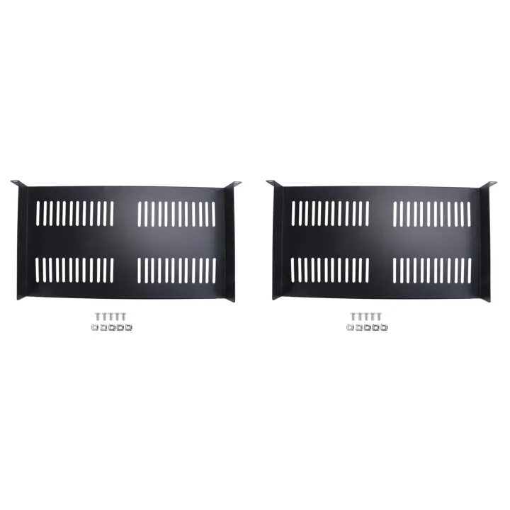 (SJAV) 2X 1U Server Rack Mount Shelf Vented Cantilever Tray for 19Inch ...
