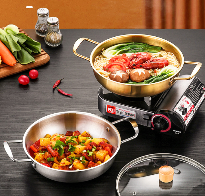 20/22/24CM Korean Stainless Steel Cooking Pot Seafood Double Ear Pot ...