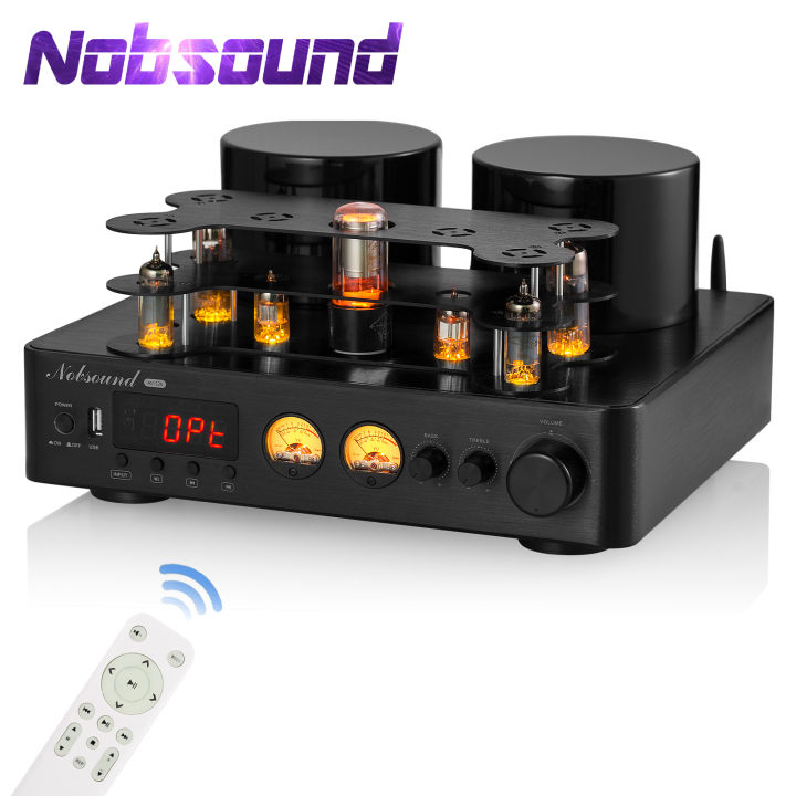 Nobsound AV-525 Bluetooth 5.0 Tube Power Amplifier COAX/OPT Integrated ...