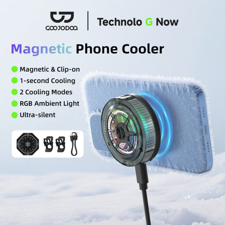 GOOJODOQ Magnetic Phone Cooler 5-second Fast Cooling Silent Dual Mode ...