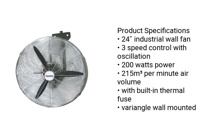 Iwata Tornado 24W Industrial Wall Fan | Lazada PH