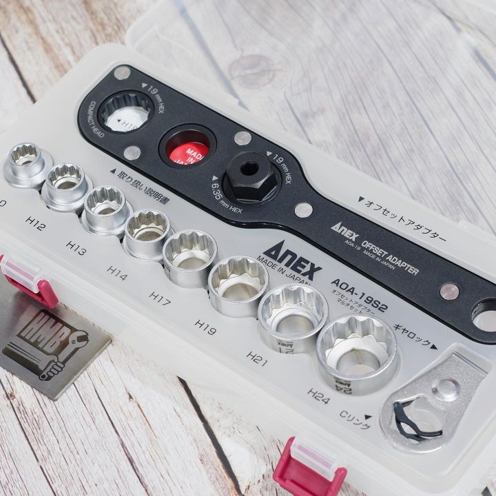 🇯🇵Made in Japan🇯🇵 Bộ adapter vặn bu lông góc hẹp Anex AOA-19S2 | Lazada.vn