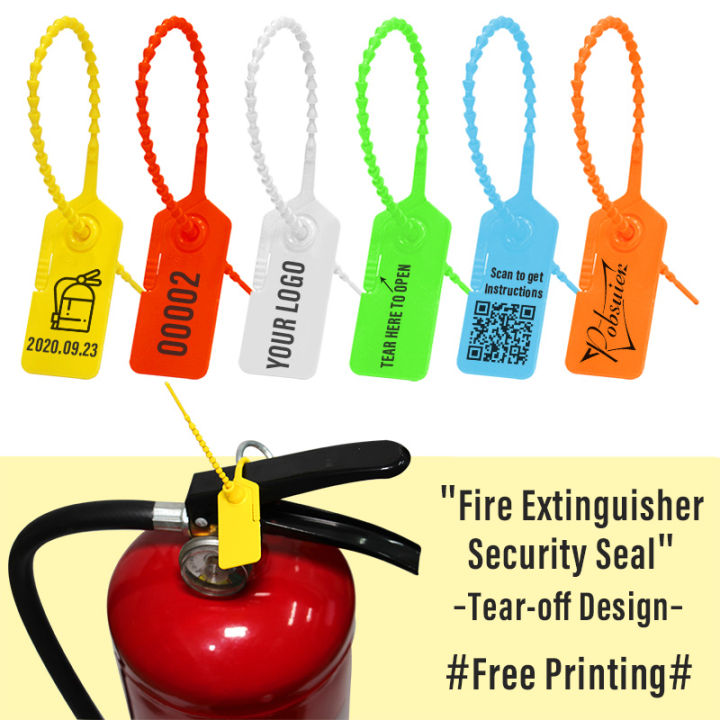 100Pcs Fire Extinguisher Valve Seals Plastic Disposable Security Beaded Extintor Sign Label Tag ...