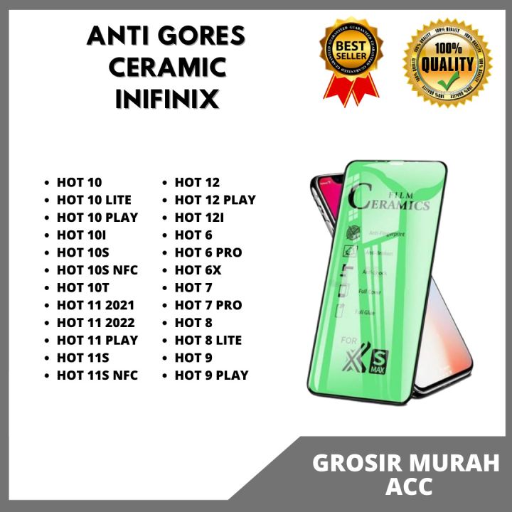 Tempered Glass Ceramic Anti Pecah HOT 10-HOT 10 LITE-HOT 10 PLAY-HOT 10I-HOT 10S-HOT 10S NFC-HOT ...