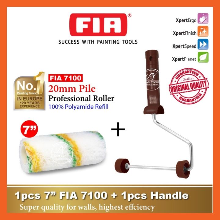 (HIGH Quality) FIA 7'' Paint Roller Set (Refill + Handle) 7100 / Paint ...