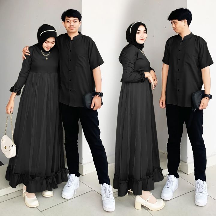 VanesShop Gamis Couple Suami Istri Serambit Keluarga Baju Muslim ...
