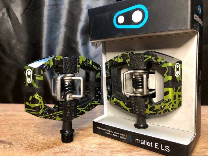 Crankbrothers Mallet E LS Splatter Paint Lime Green Bicycle Pedal ...