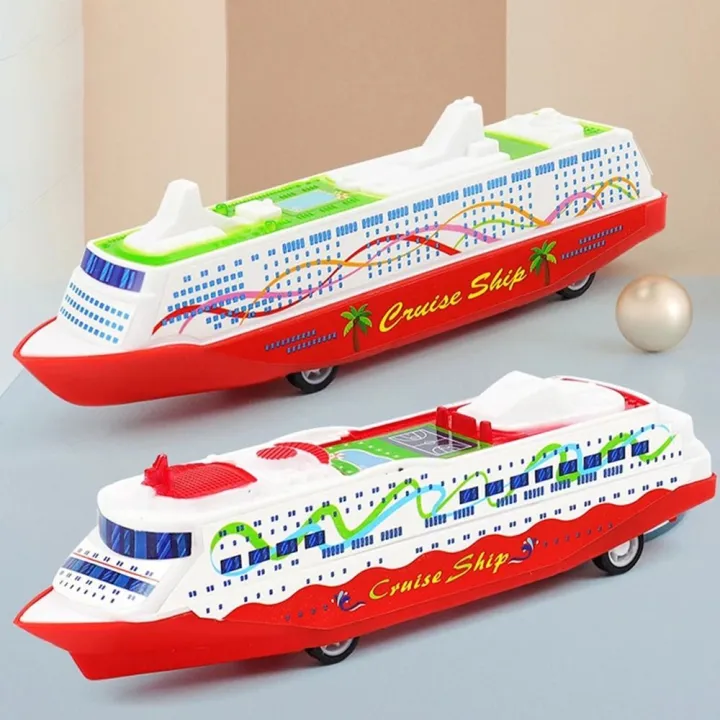 Gliding Sliding Steamship Simulation Model Toy Pull Back Ship Ornaments ...