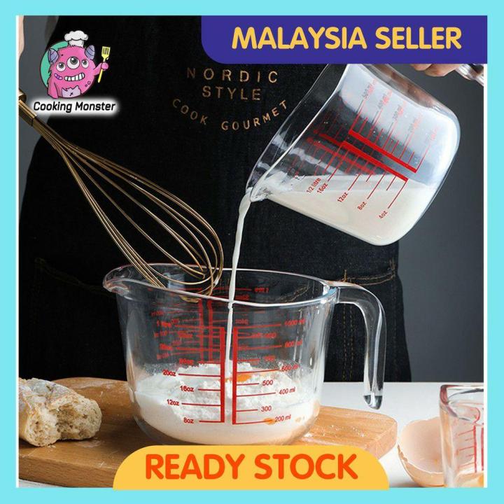 Glass and Plastic Measuring Cup Microwave Heatproof Measuring Cup ...