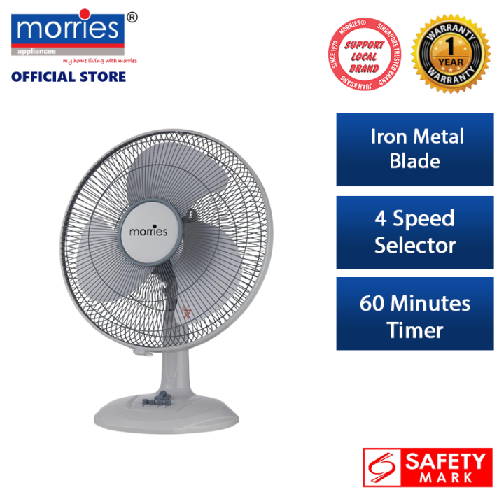 Morries 16 Inches Fan W/ Timer Blade Desk Fan (Metal Blade) MS426DFT ...