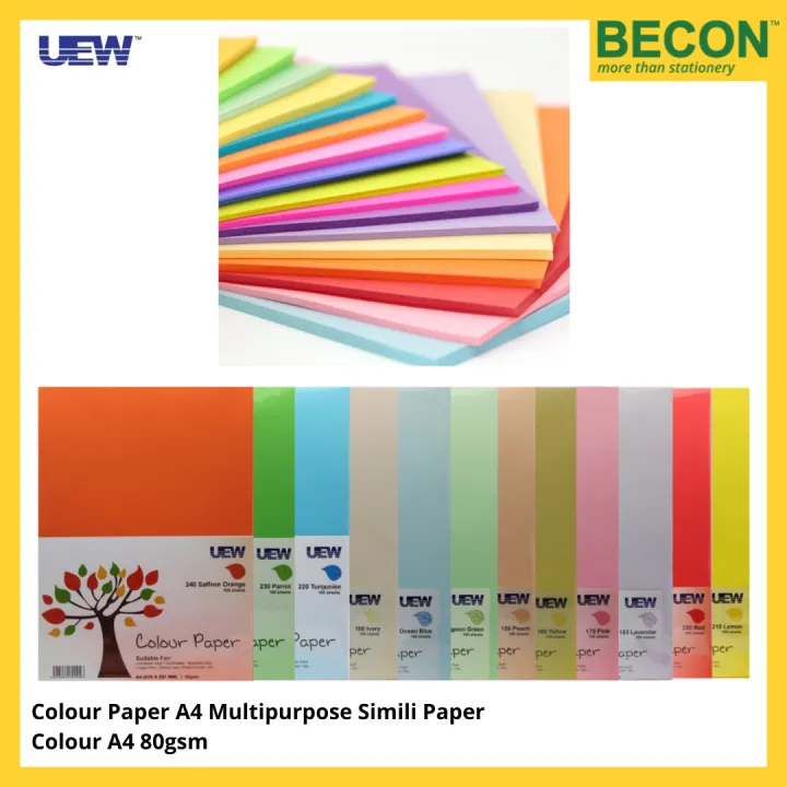 Colour Paper A4 / Kertas Warna A4 / Multipurpose Simili Paper Colour A4 ...