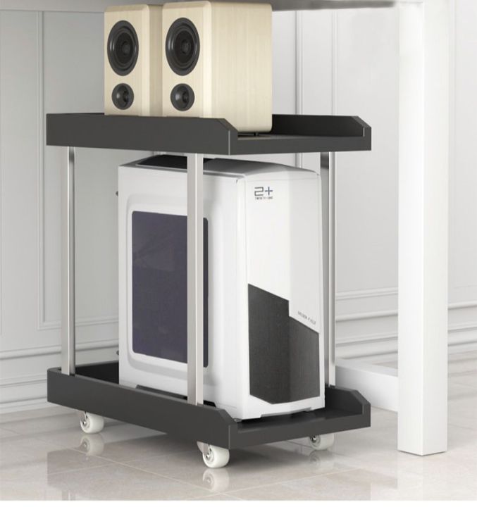 360 Rotating 2 Layers Rack Computer Case Holder CPU Stand PC Base ...